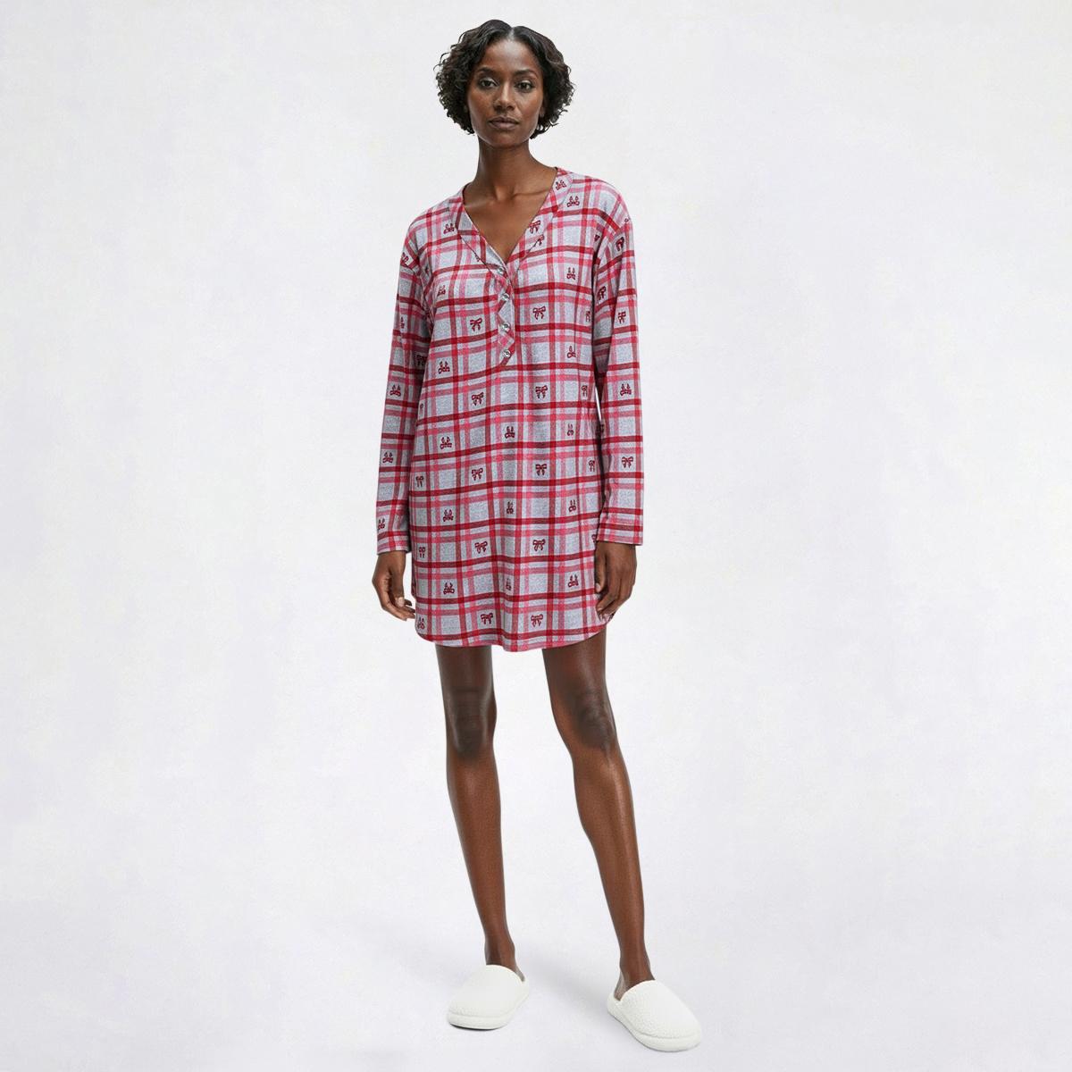 Click here for Petites Jaclyn Bow & Plaid Nightshirt prices
